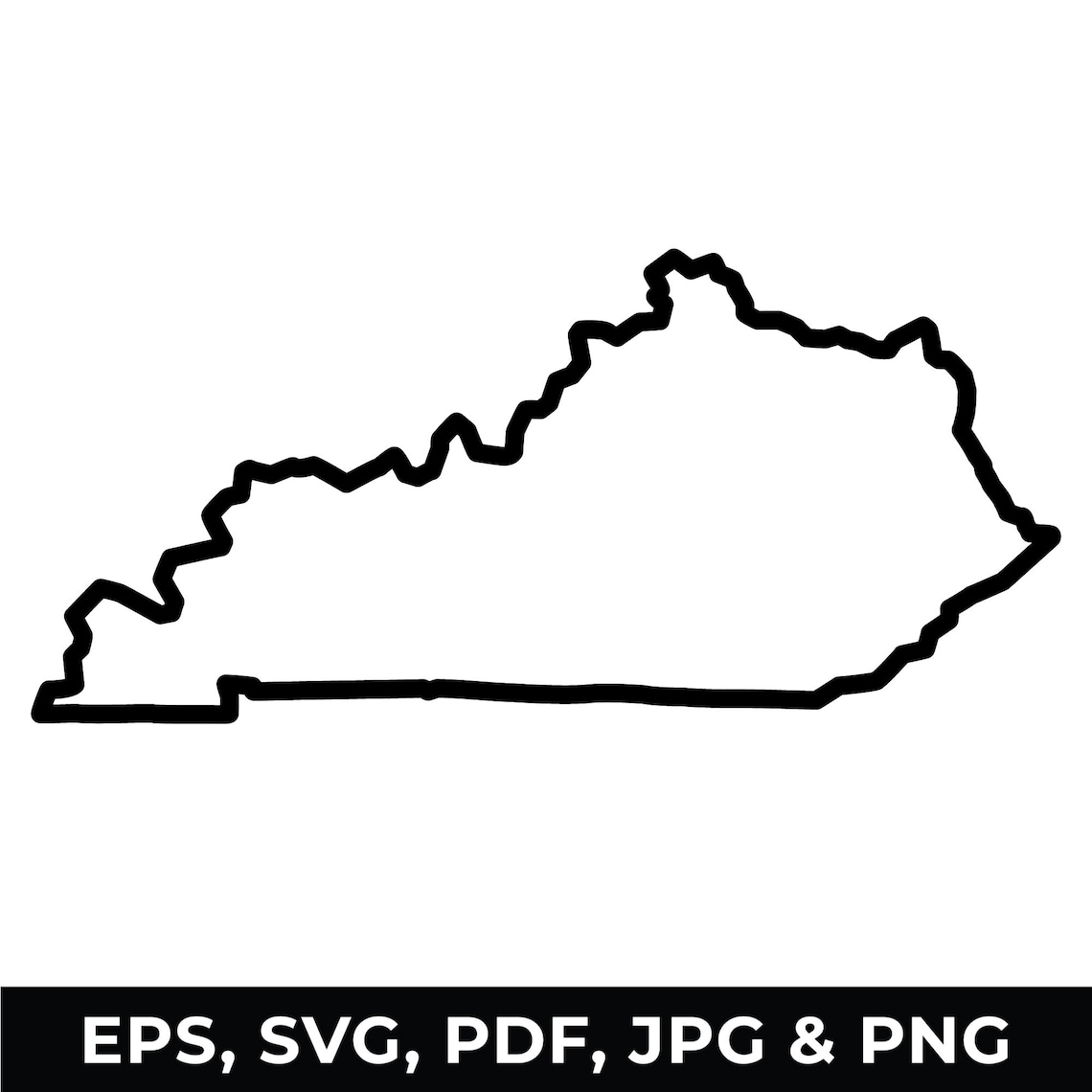 Kentucky State Outline SVG, Kentucky Map Clipart, Kentucky Outline PNG ...