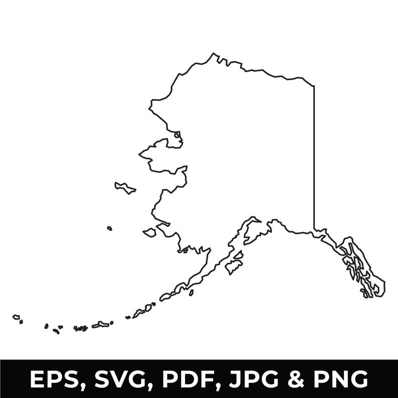 Alaska State Outline SVG, Alaska Map Clipart, Alaska Outline PNG ...