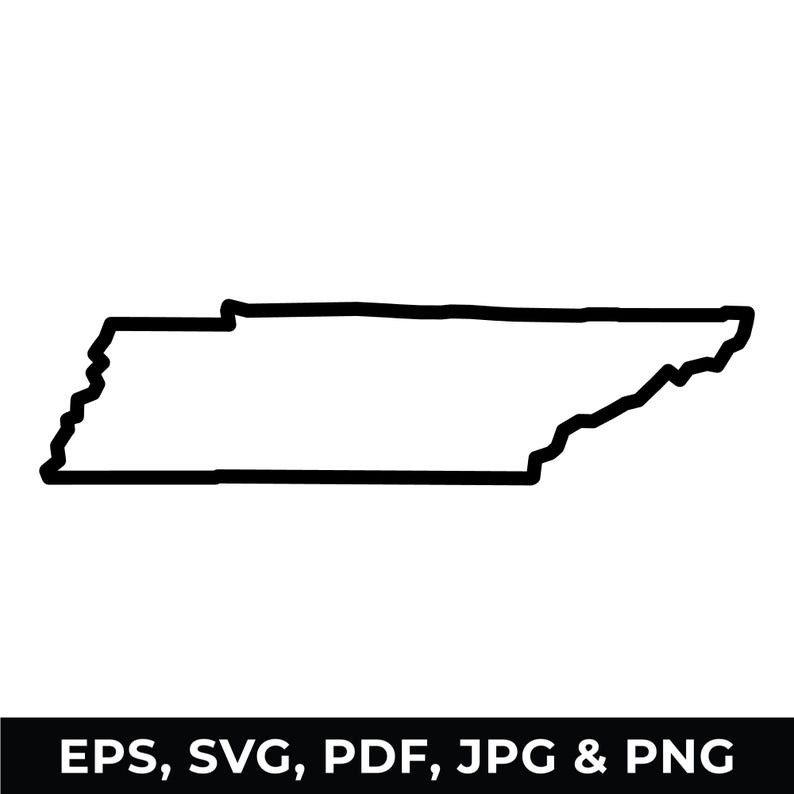 Tennessee State Outline SVG, Tennessee Map Clipart, Tennessee Outline ...