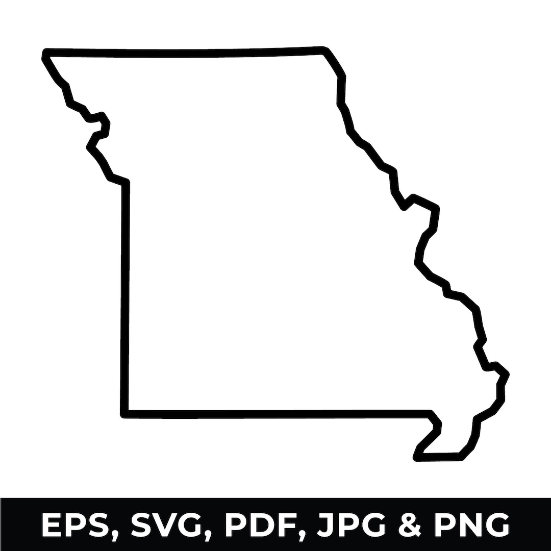Missouri State Outline SVG, Missouri Map Clipart, Missouri Outline PNG ...