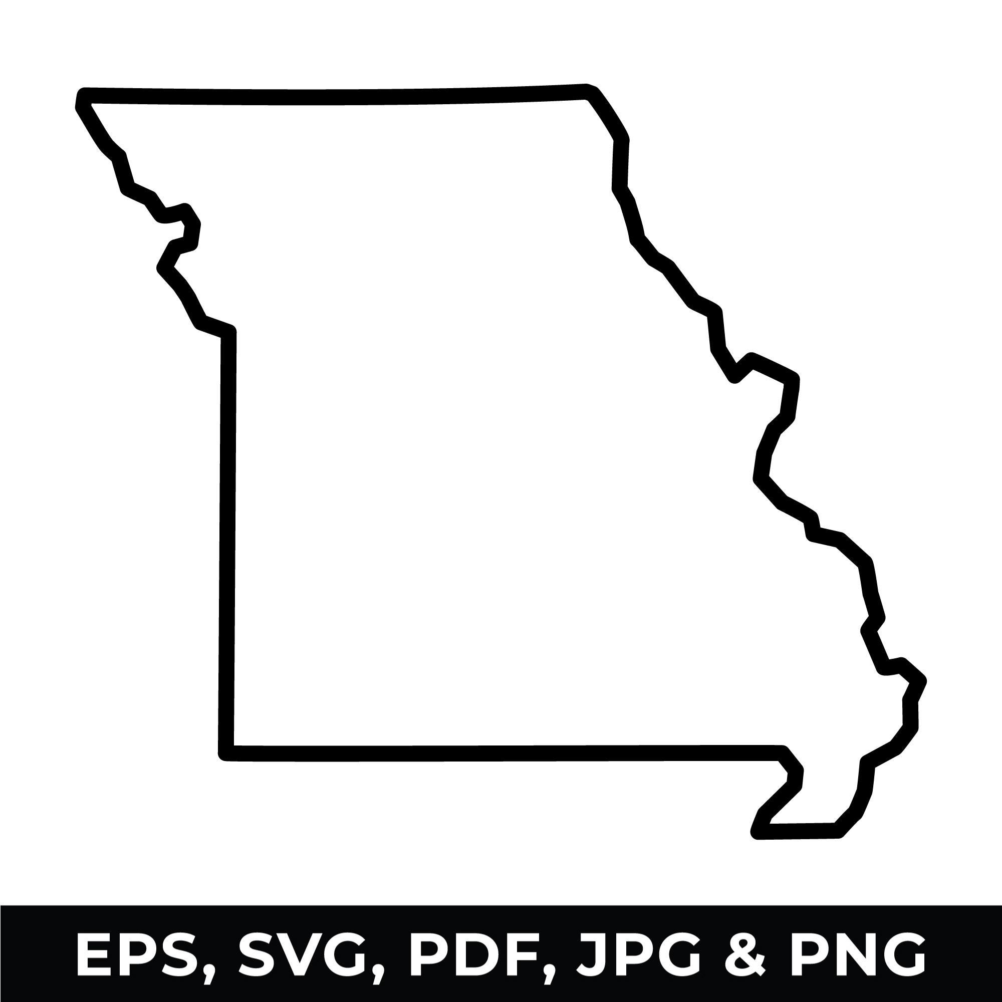 Missouri State Outline: SVG, PNG, PDF Files (digital Download) - Etsy