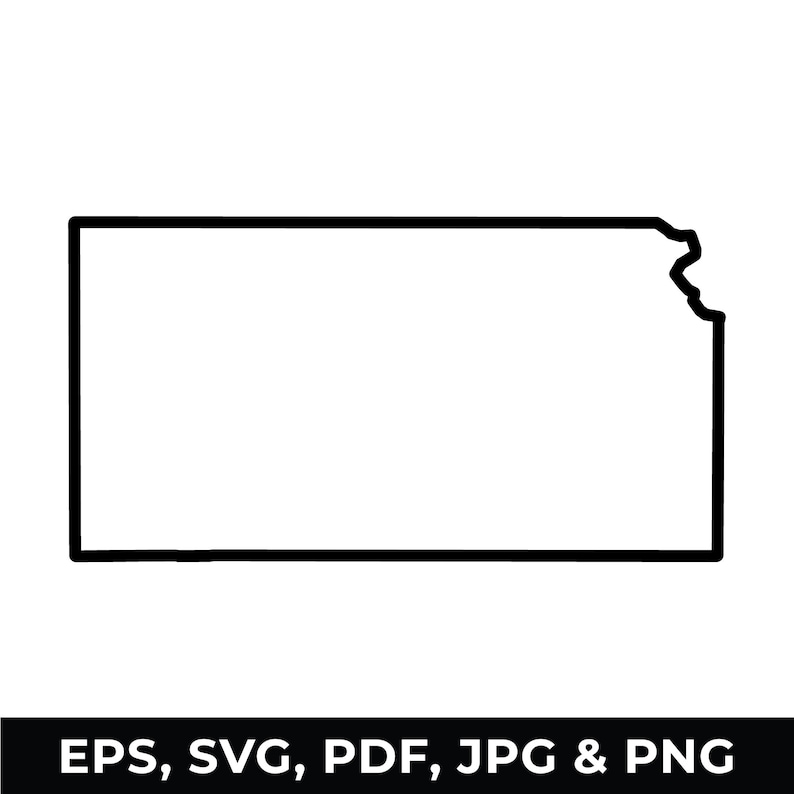 Kansas State Outline SVG, Kansas Map Clipart, Kansas Outline PNG ...