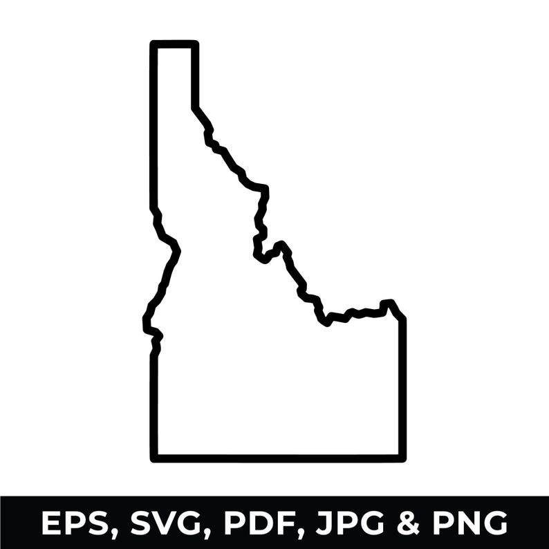 Idaho State Outline: Map Clipart SVG, PNG (digital Download) - Etsy