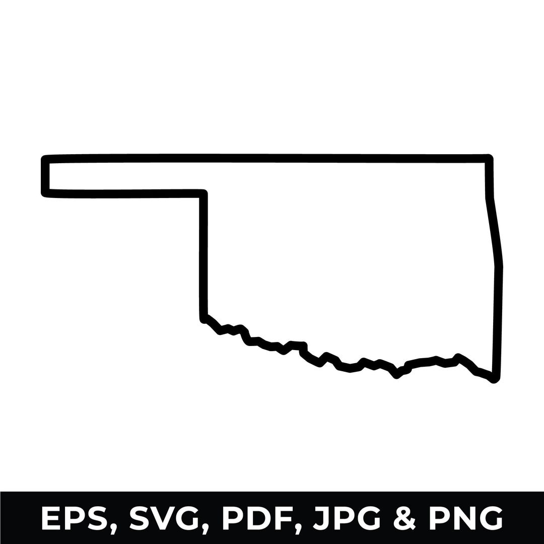 Oklahoma State Outline: Map Clipart SVG PNG (digital Download) - Etsy