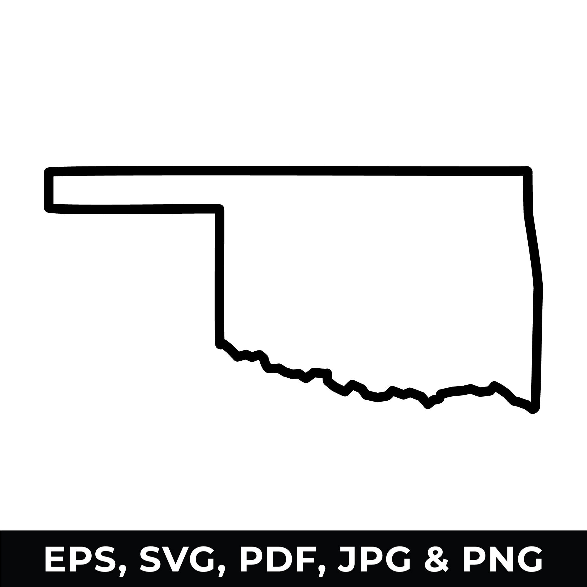 Oklahoma State Outline: Map Clipart SVG PNG (digital Download) - Etsy