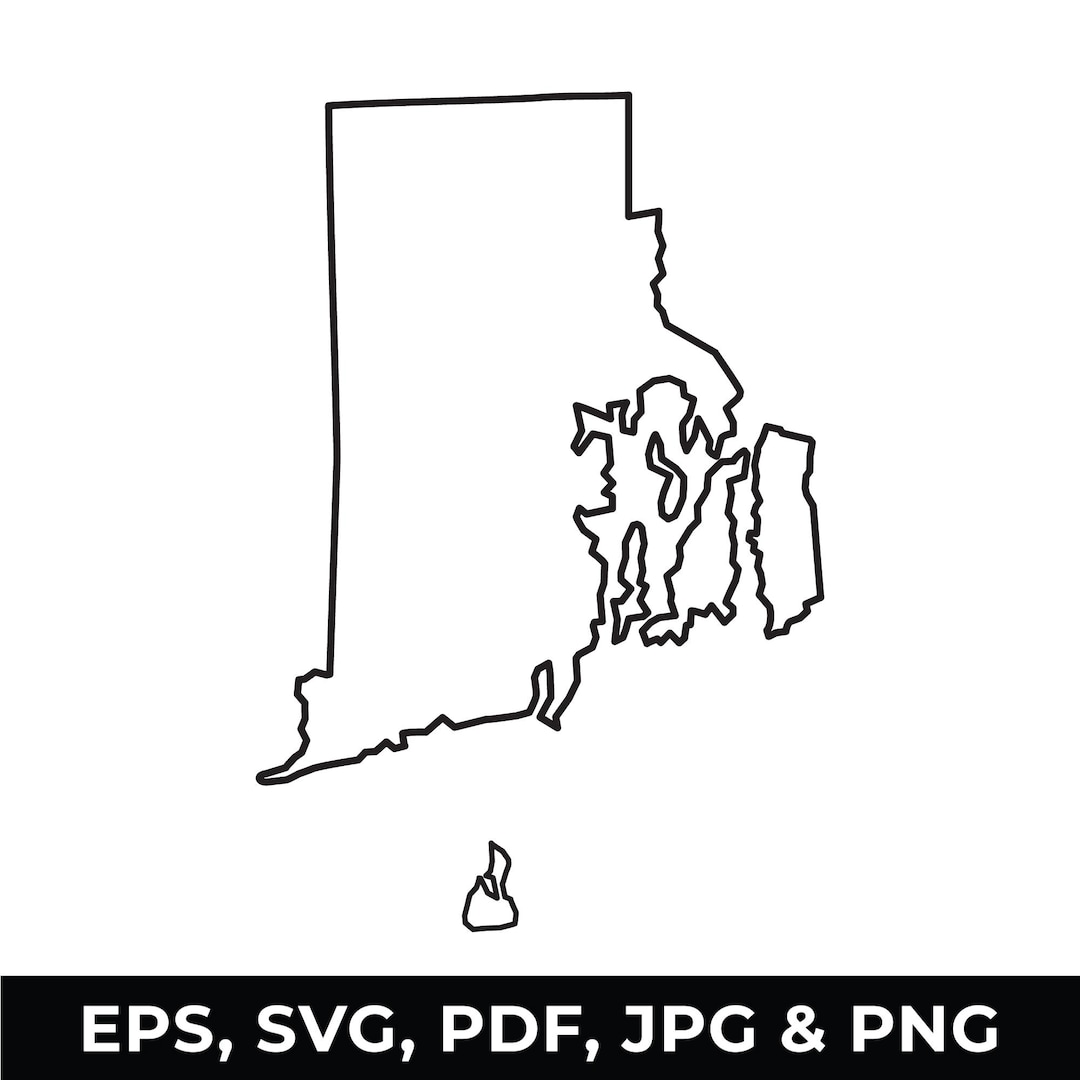 Rhode Island State Outline SVG, Rhode Island Map Clipart, Rhode Island ...