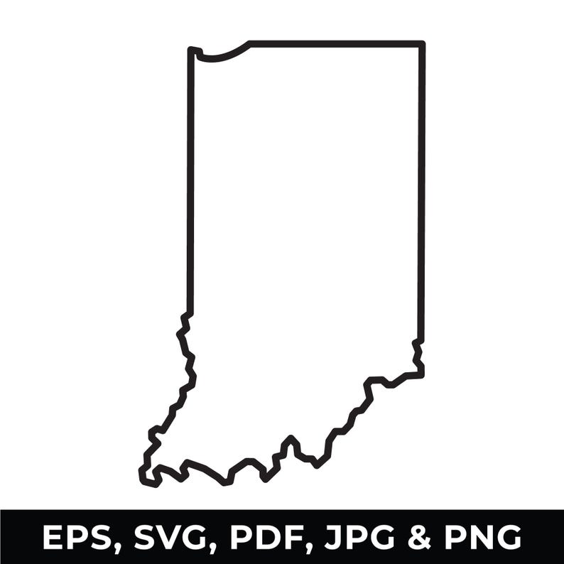 Indiana State Outline SVG, Indiana Map Clipart, Indiana Outline PNG ...