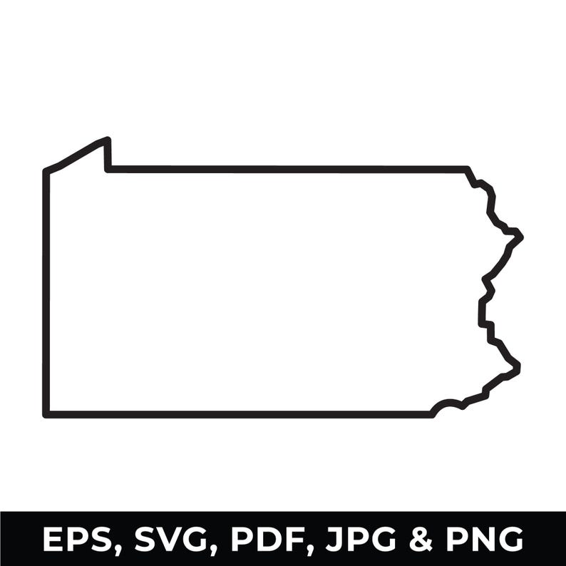 Pennsylvania State Outline SVG, Pennsylvania Map Clipart, Pennsylvania ...