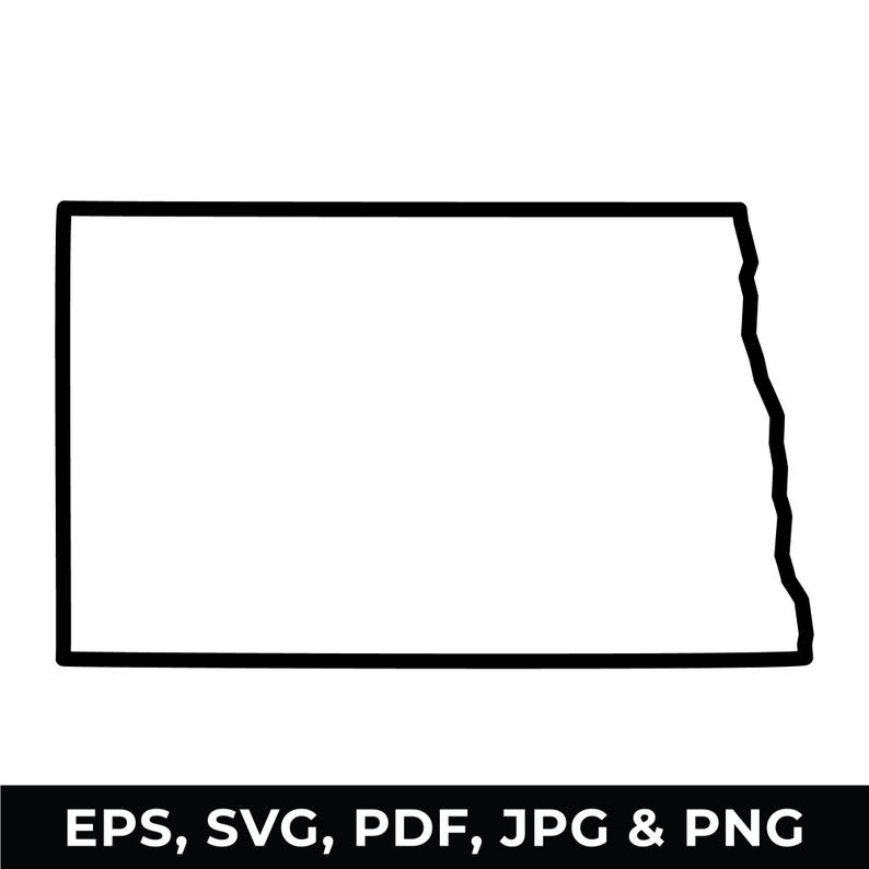 North Dakota State Outline SVG, North Dakota Map Clipart, North Dakota ...