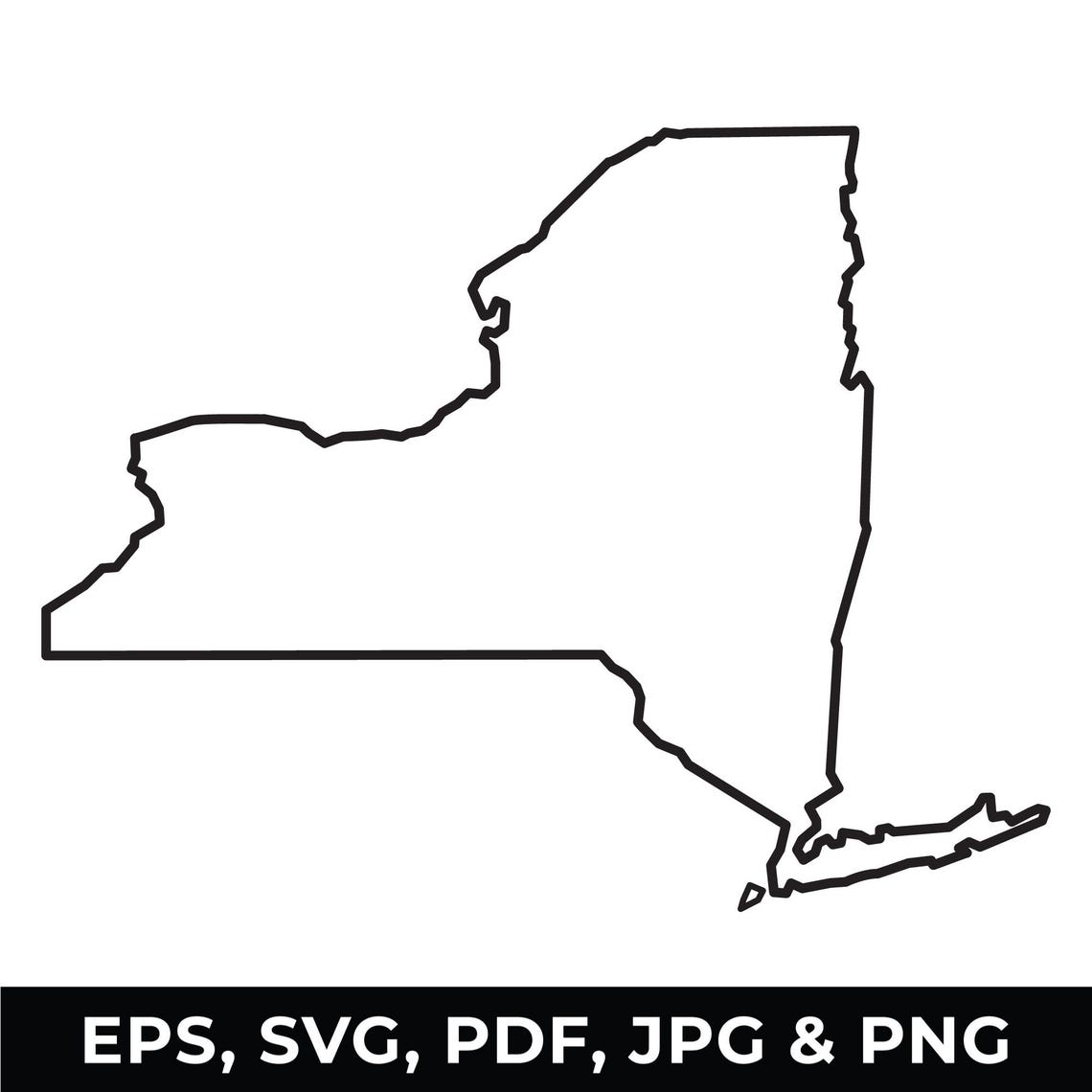 New York State Outline SVG, New York Map Clipart, New York Outline PNG ...