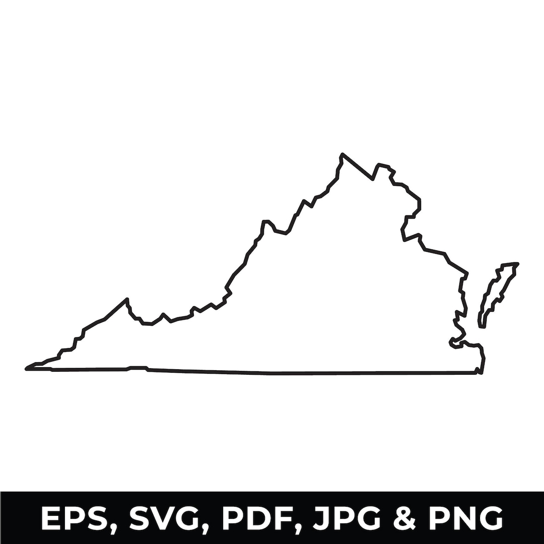 Virginia State Outline SVG, Virginia Map Clipart, Virginia Outline PNG ...