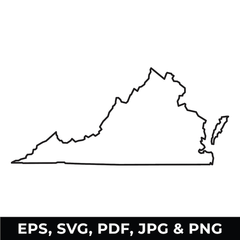 Virginia State Outline SVG, Virginia Map Clipart, Virginia Outline PNG ...