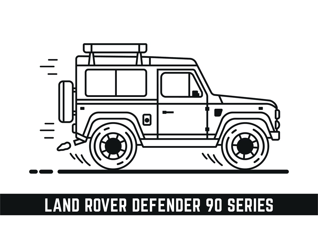 Land Rover Defender 90 Series Outline Vector Clipart Printable - Etsy UK