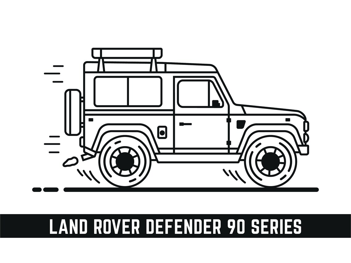 Land Rover Defender 90 Series Outline Vector Clipart Printable - Etsy