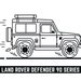 Land Rover Defender 90 Series Outline Vector Clipart Printable - Etsy UK