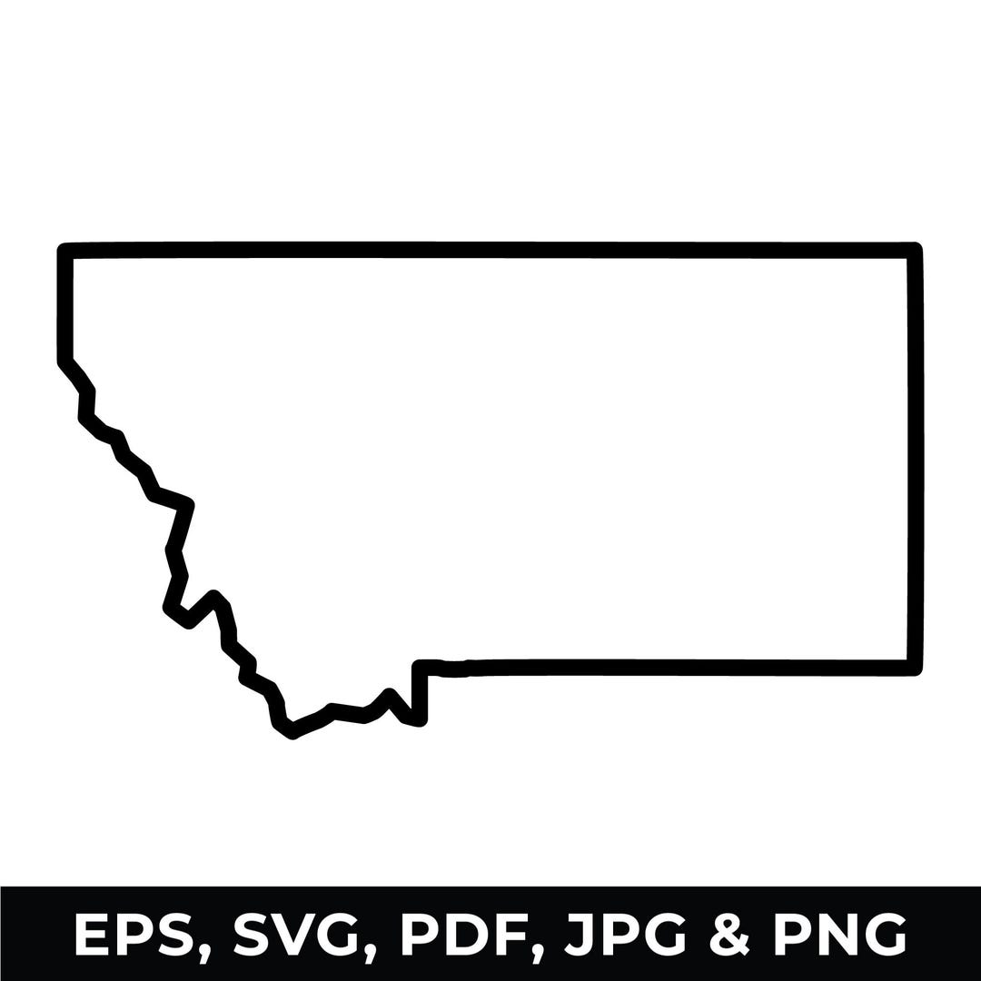 Montana State Outline SVG, Montana Map Clipart, Montana Outline PNG ...