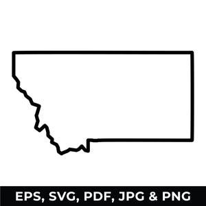 Montana State Outline Map: SVG, PNG, PDF Files (digital Download) - Etsy