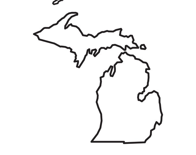 Michigan State Map Svg Png Jpg Eps Vector Graphic Clip Art Michigan ...