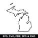 Michigan State Outline Map: SVG, PNG, Clipart (digital Download) - Etsy