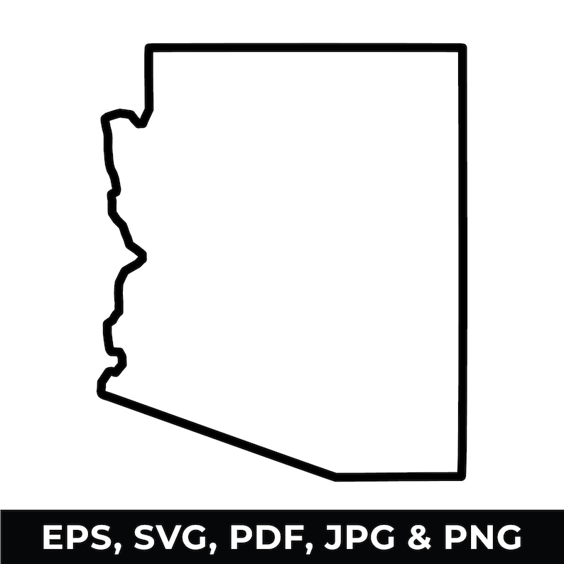 Arizona State Outline SVG, Arizona Map Clipart, Arizona Outline PNG ...