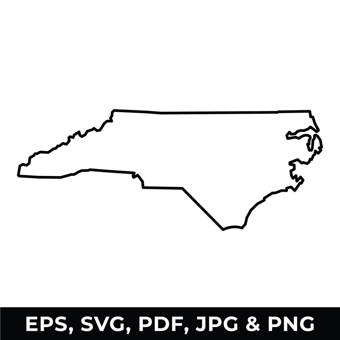 North Carolina State Outline SVG, North Carolina Map Clipart, North ...