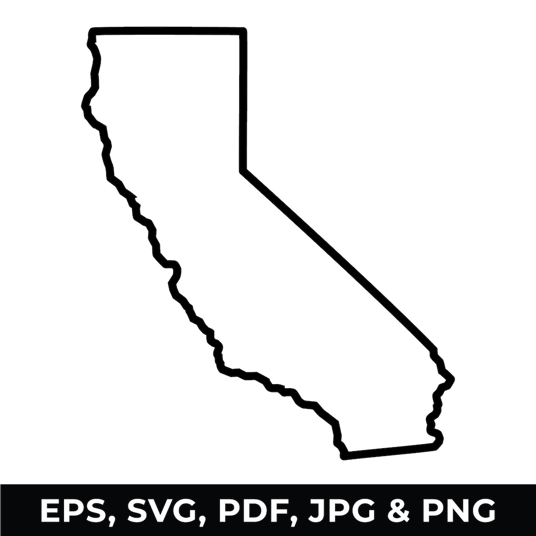 California State Outline: Map Clipart SVG, PNG (digital Download) - Etsy