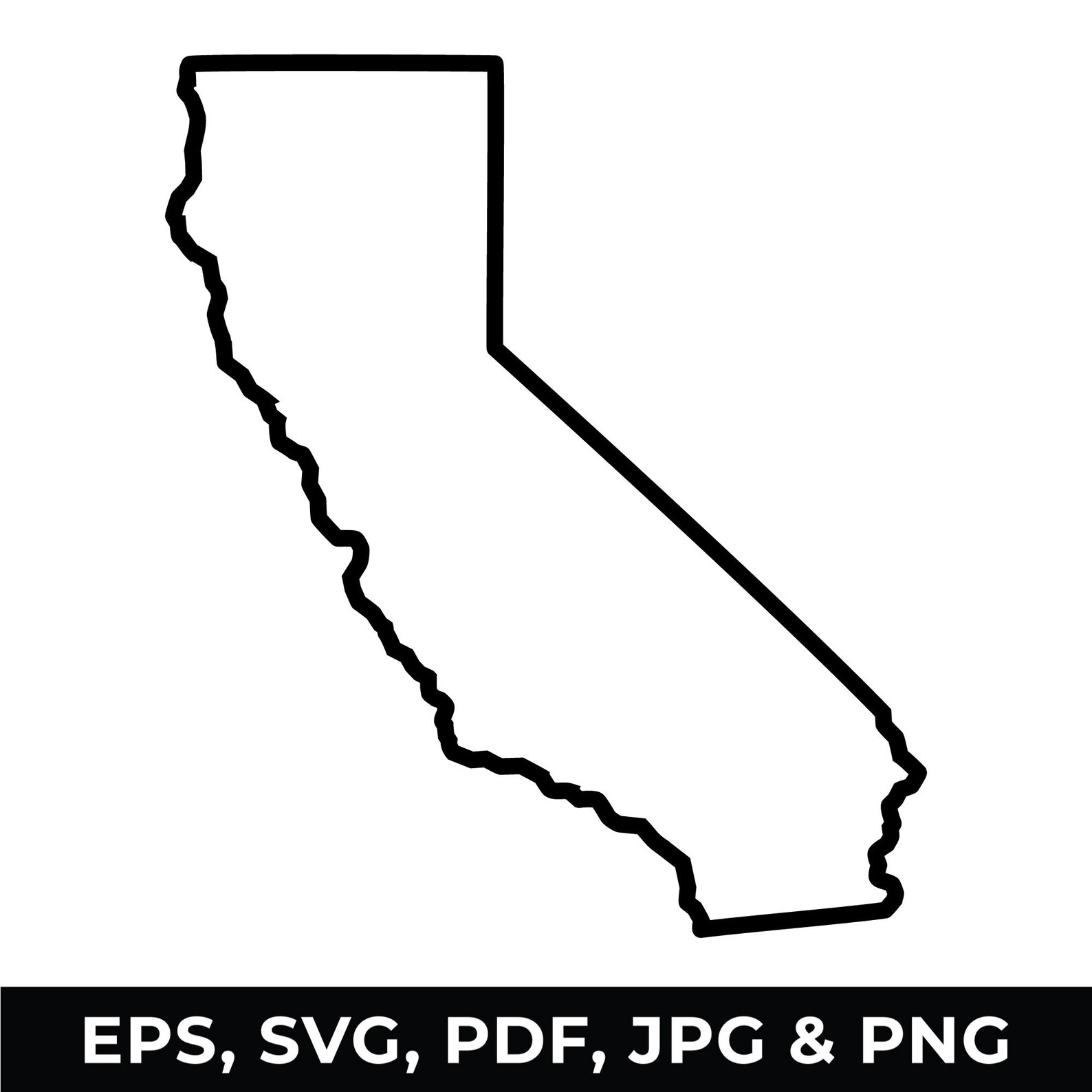 California State Outline SVG, California Map Clipart, California ...