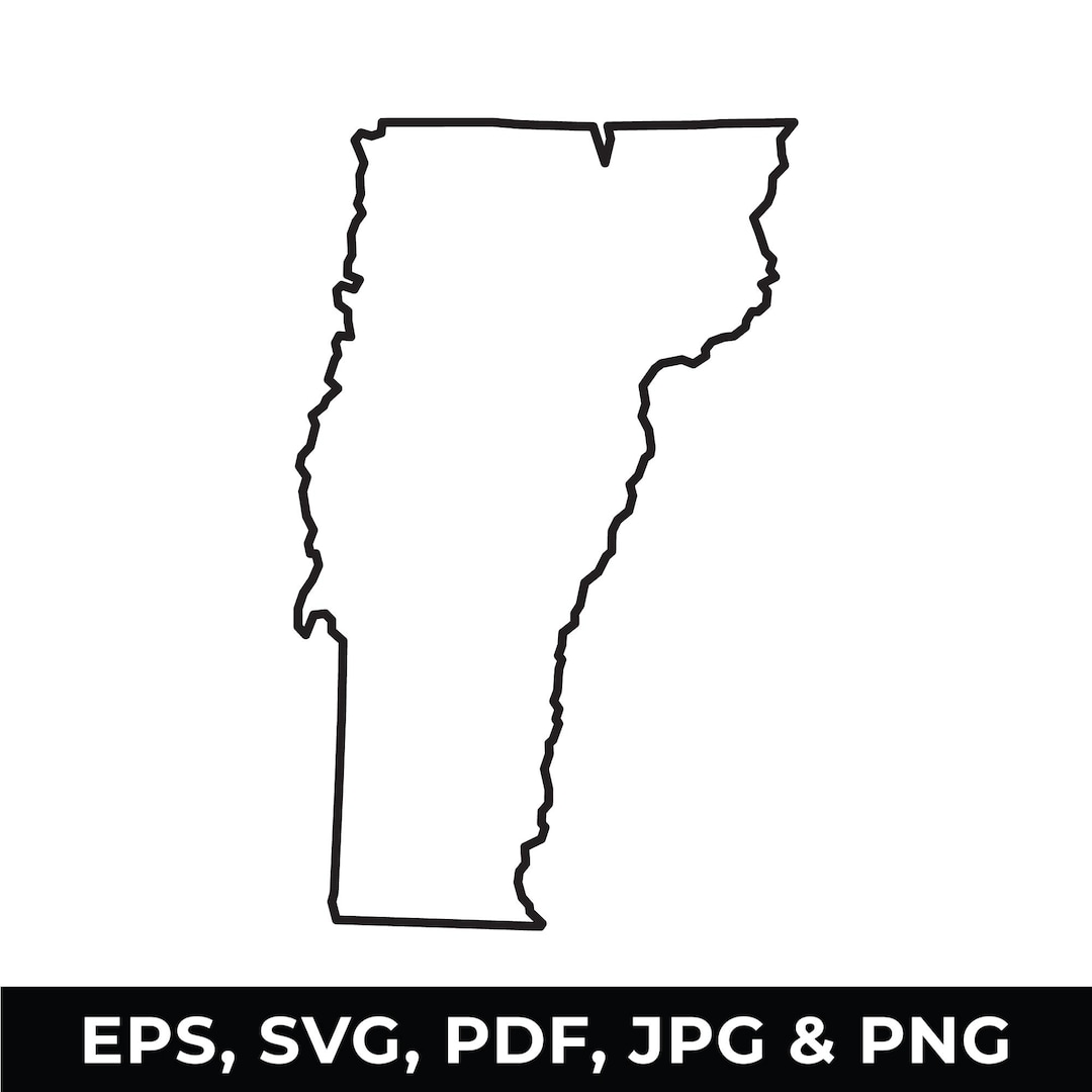 Vermont State Outline SVG, Vermont Map Clipart, Vermont Outline PNG ...