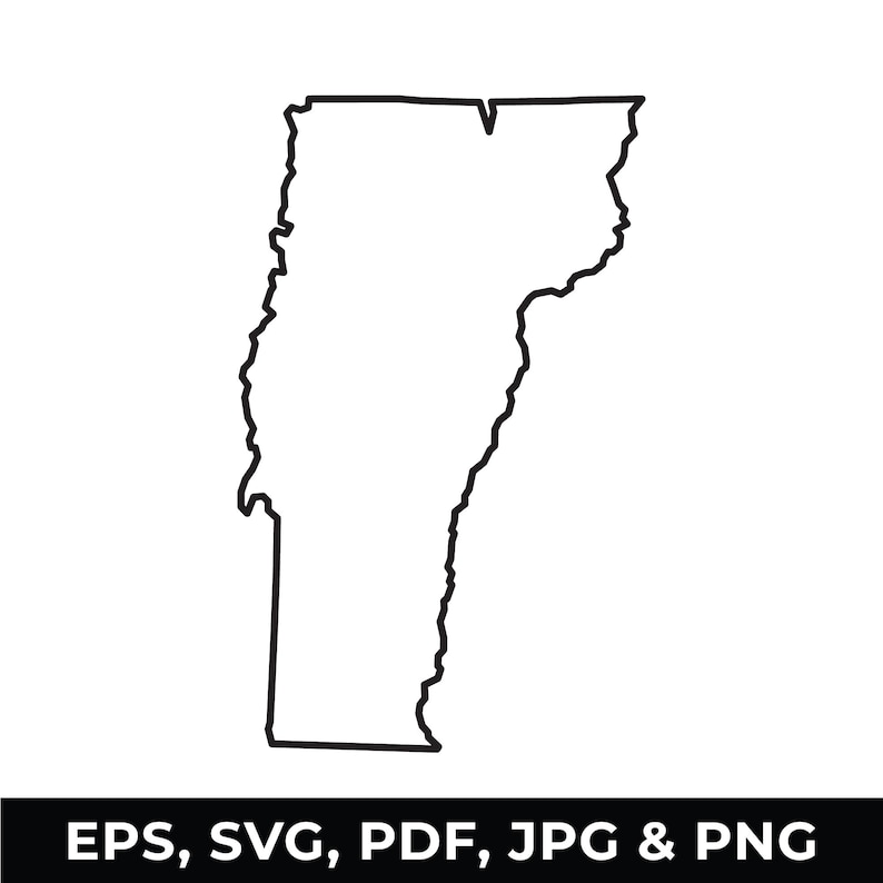 Vermont State Outline: Map Clipart SVG, PNG, PDF (digital Download) - Etsy