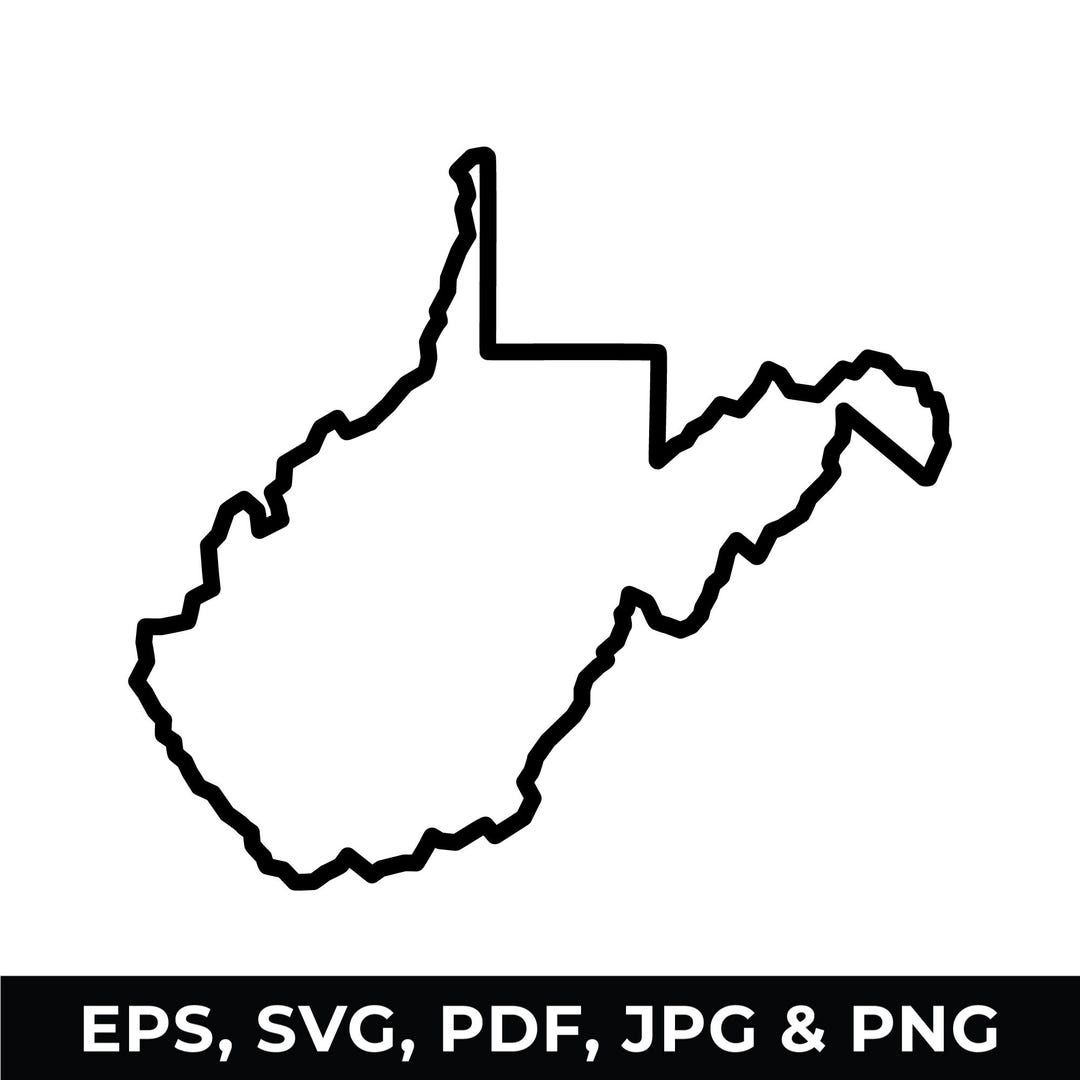 West Virginia State Outline: Map Clipart SVG, PNG (digital Download) - Etsy