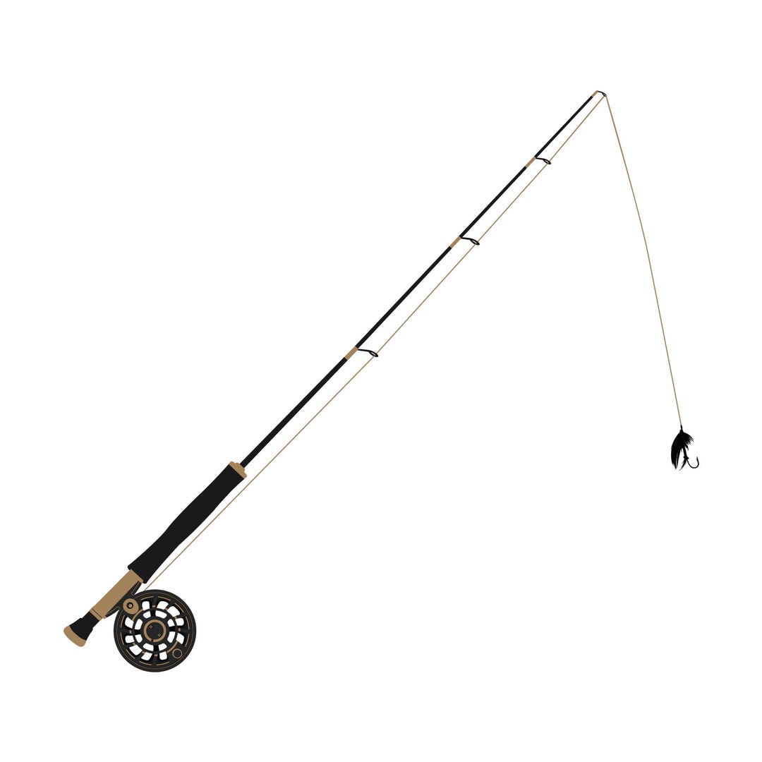 Fly Fishing Rod Svg Clipart Vector Illustration - Etsy