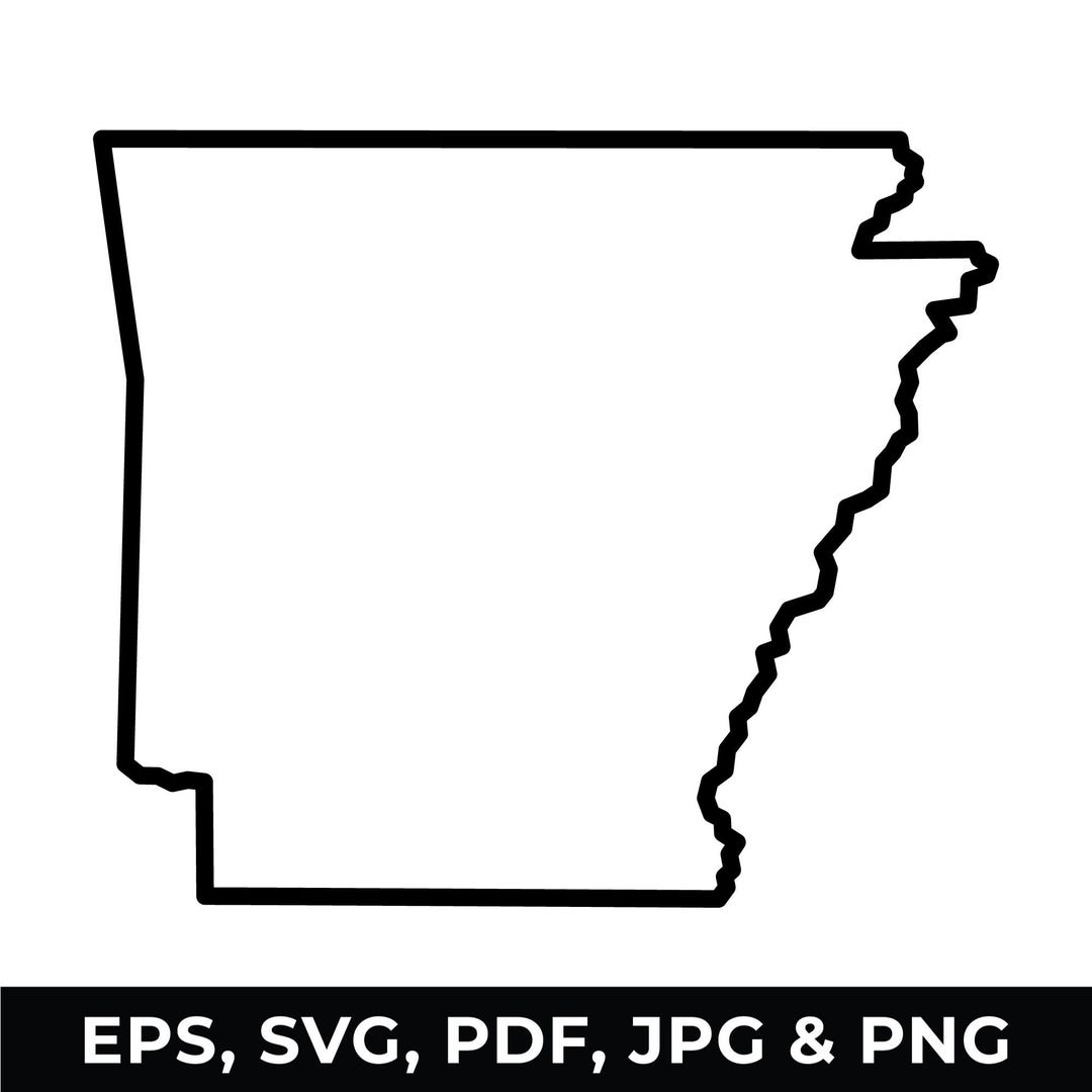 Arkansas State Outline SVG, Arkansas Map Clipart, Arkansas Outline PNG ...