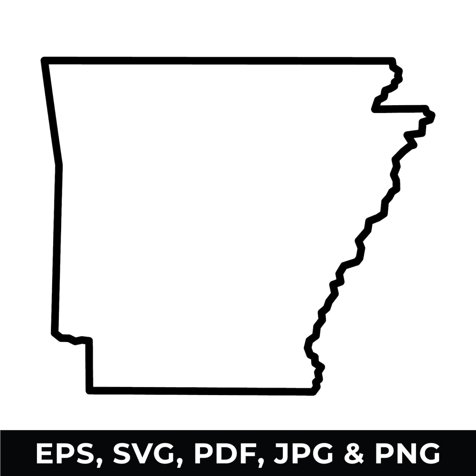 Arkansas State Outline SVG, Arkansas Map Clipart, Arkansas Outline PNG ...