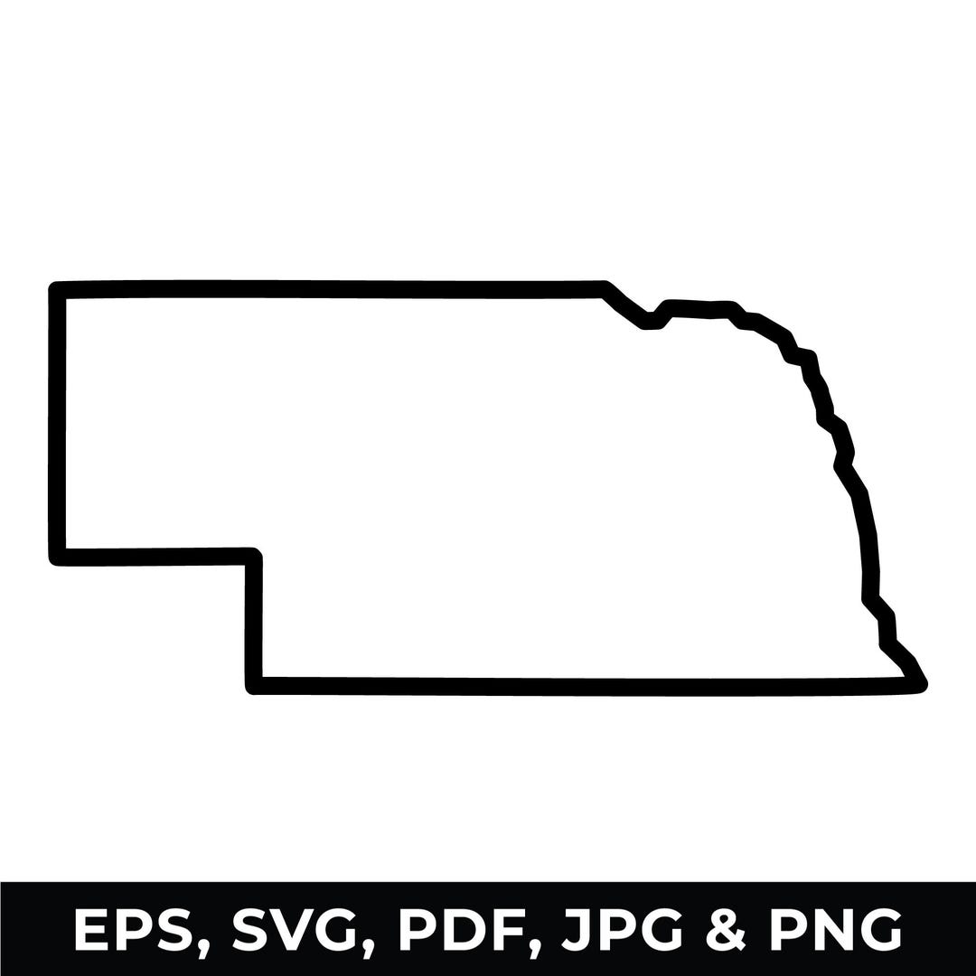 Nebraska State Outline: Map Clipart SVG, PNG (digital Download) - Etsy