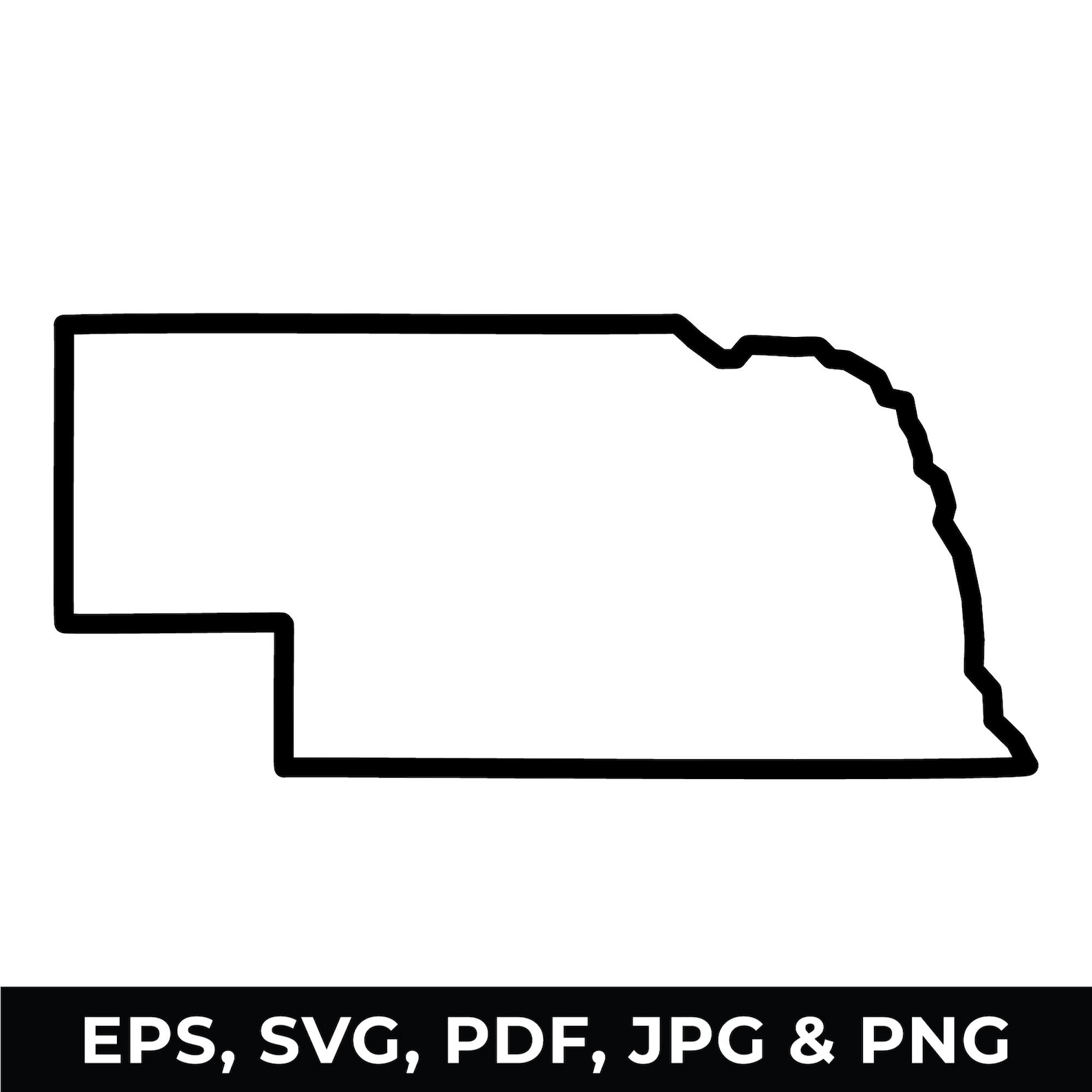 Nebraska State Outline: Map Clipart SVG, PNG (digital Download) - Etsy