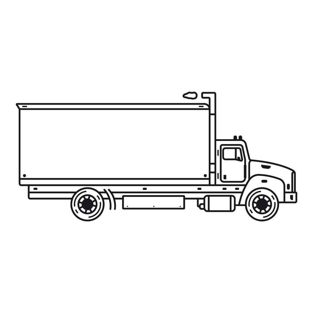 Box Cargo Truck SVG for Kids Coloring Pages Vector Illustration Clipart ...