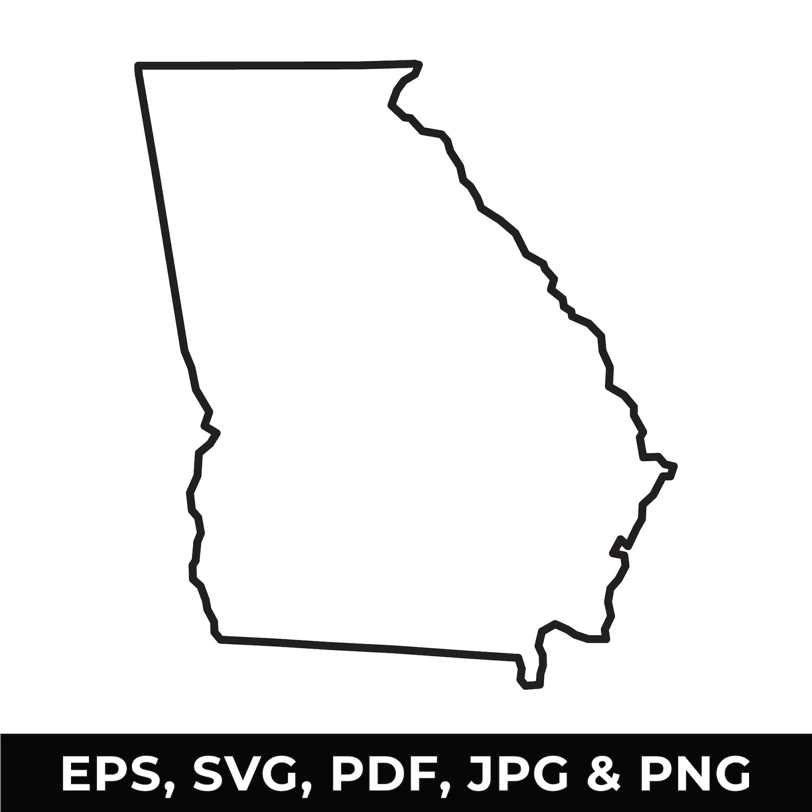 Georgia State Outline SVG, Georgia Map Clipart, Georgia Outline PNG ...