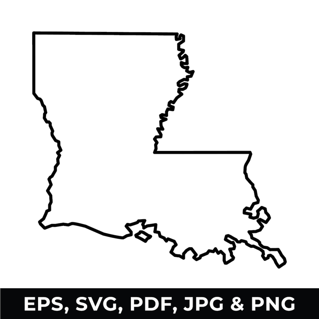 Louisiana State Outline: Map Clipart SVG, PNG (digital Download) - Etsy