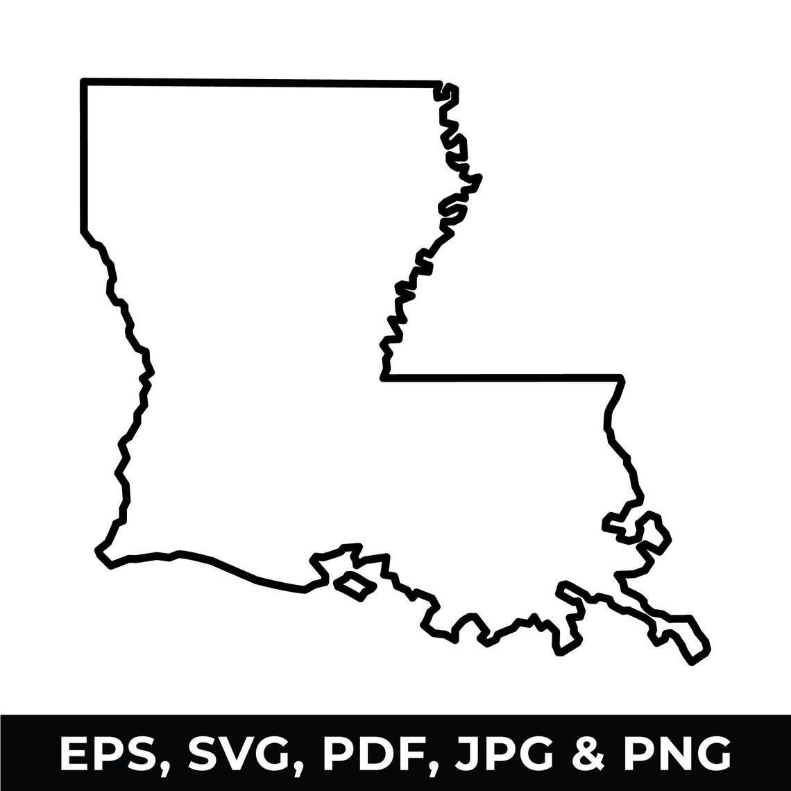 Louisiana State Outline SVG, Louisiana Map Clipart, Louisiana Outline ...