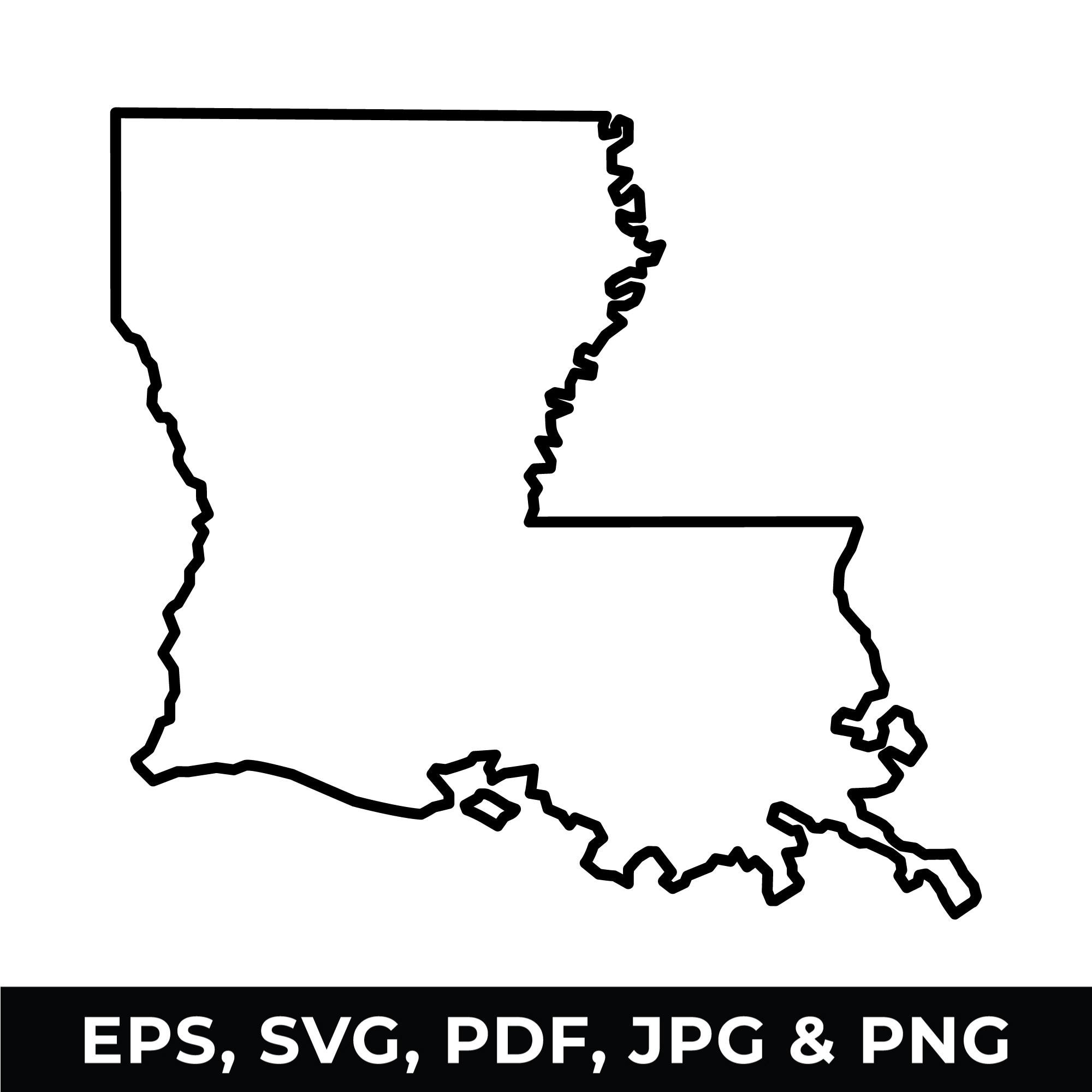 Louisiana State Outline SVG, Louisiana Map Clipart, Louisiana Outline ...