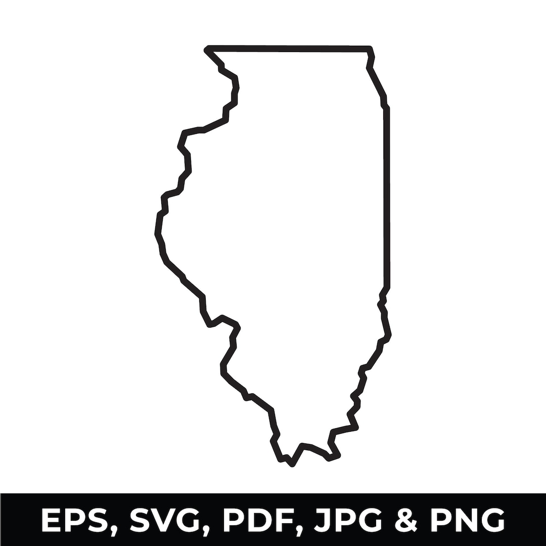 Illinois State Outline SVG, Illinois Map Clipart, Illinois Outline PNG ...
