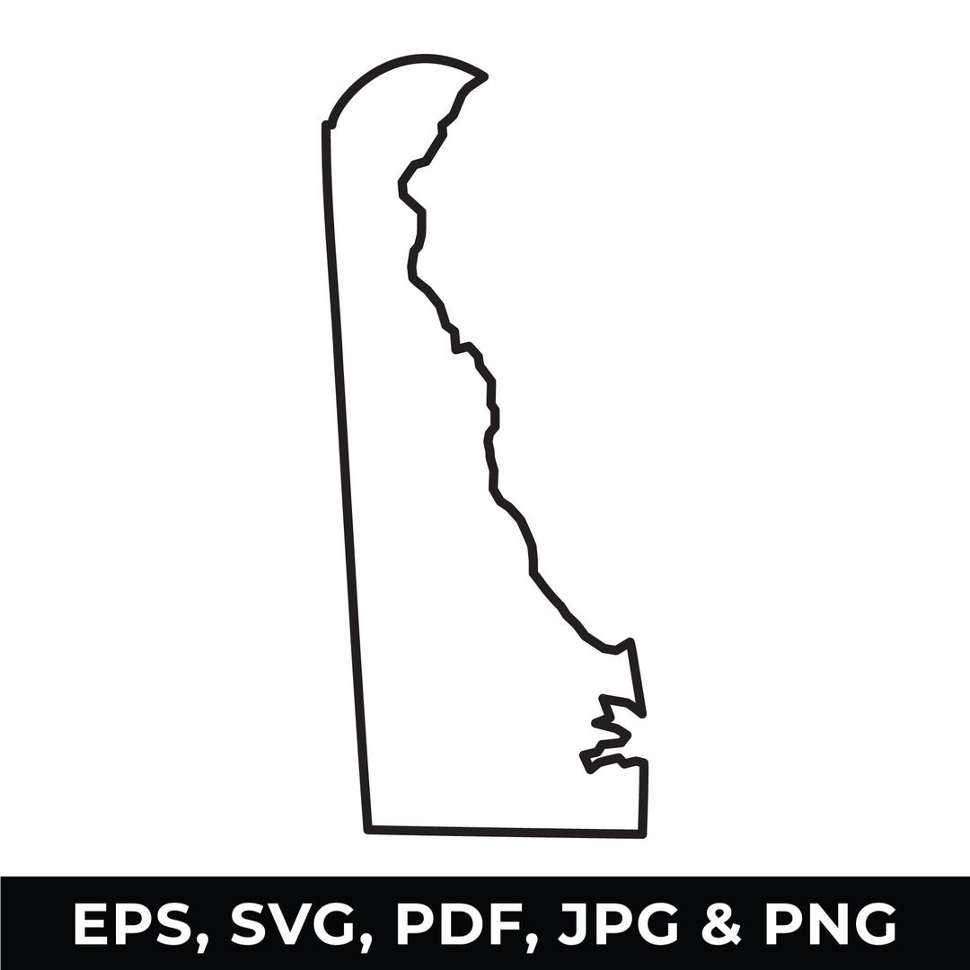 Delaware State Outline SVG, Delaware Map Clipart, Delaware Outline PNG ...