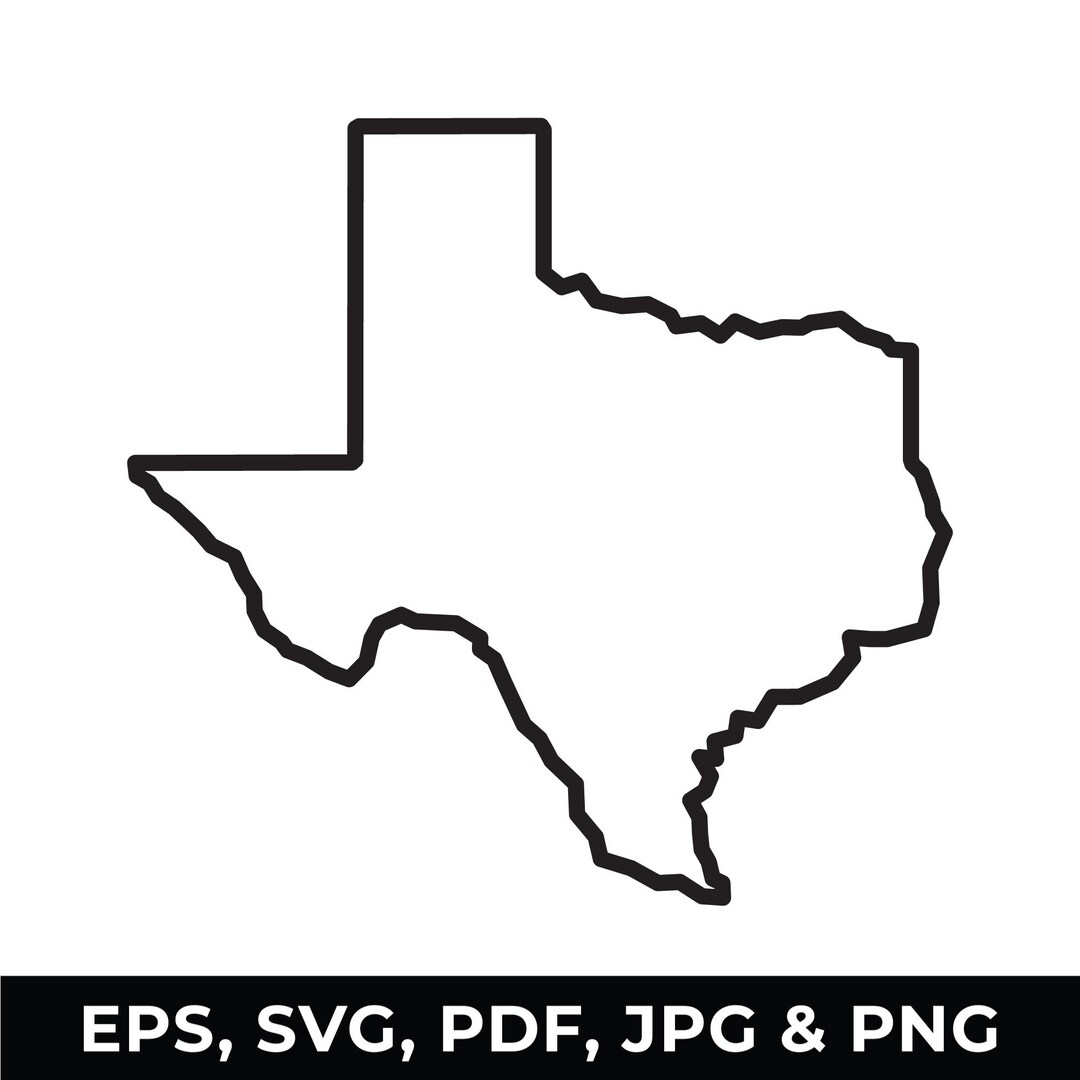 Texas State Outline Clipart: Scalable Vector (digital Download) - Etsy