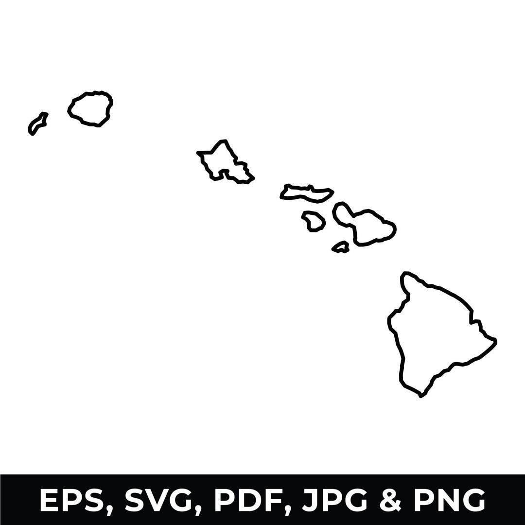 Hawaii State Outline SVG, Hawaii Map Clipart, Hawaii Outline PNG ...