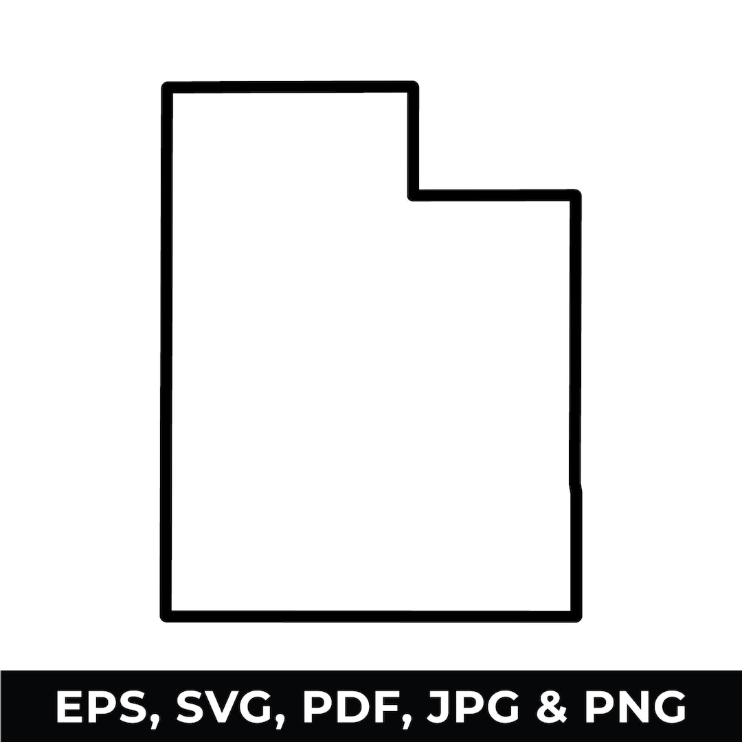 Utah State Outline SVG, Utah Map Clipart, Utah Outline PNG, Digital ...