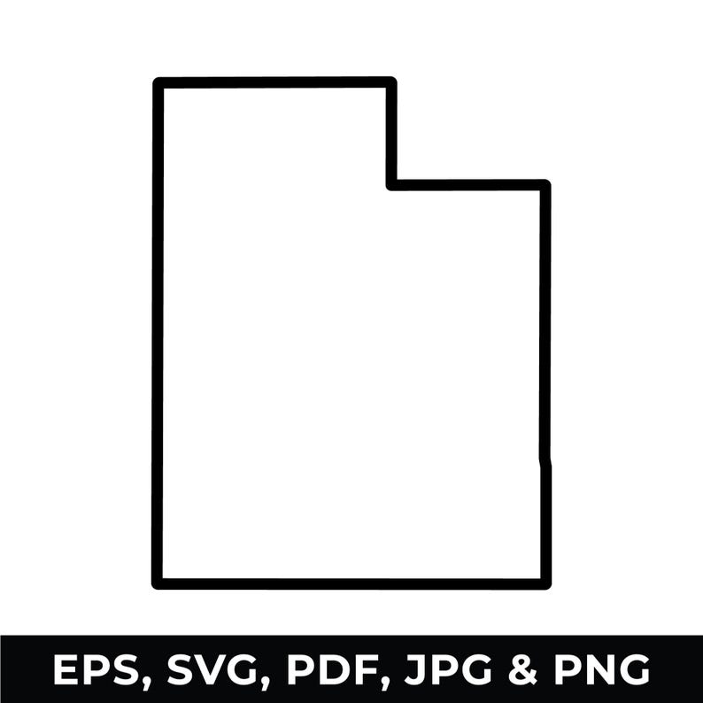 Utah State Outline SVG, Utah Map Clipart, Utah Outline PNG, Digital ...