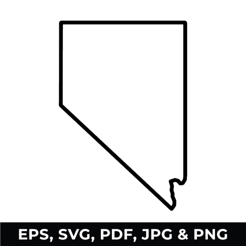 Nevada State Outline: Map Clipart SVG, PNG, PDF (digital Download) - Etsy