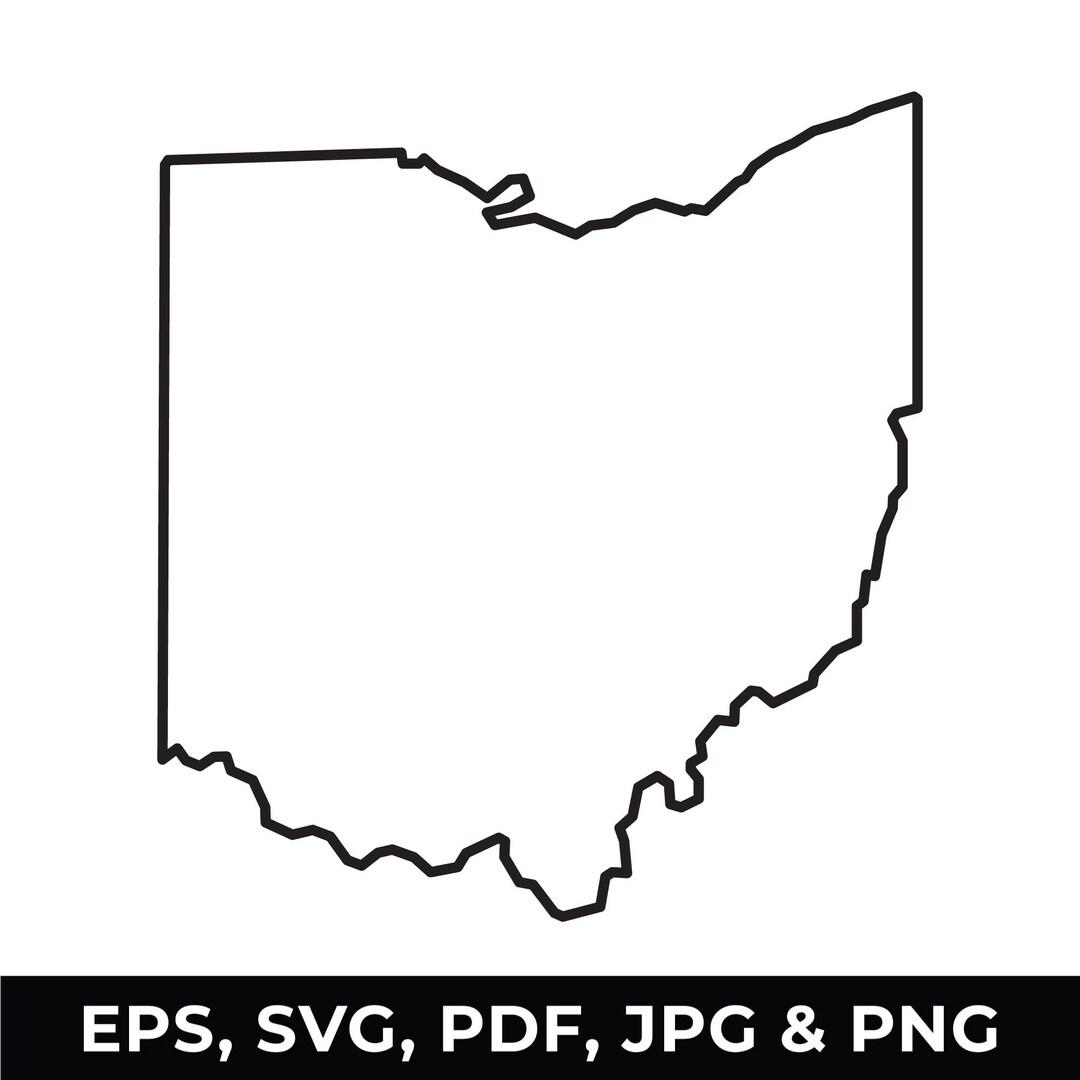 Ohio State Outline SVG, Ohio Map Clipart, Ohio Outline PNG, Digital ...