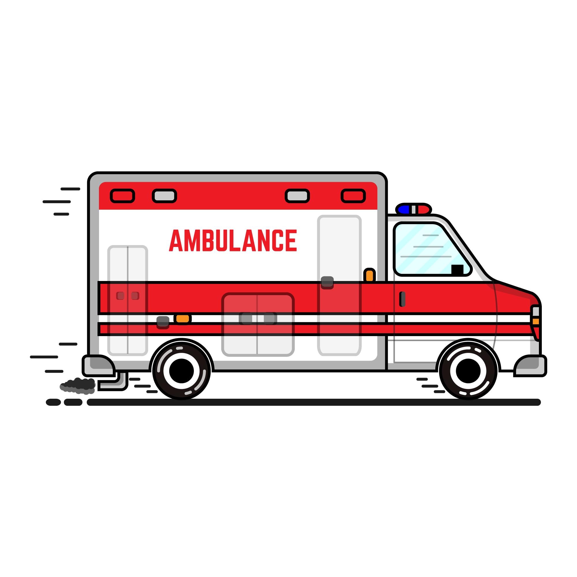 Ambulance Cartoon SVG Vector Illustration Clipart - Etsy
