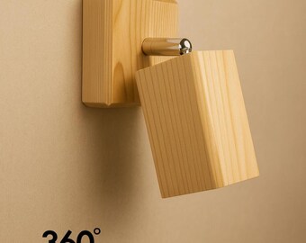Wall Sconce With Reflective Design, Double Sided Wooden Living Room ...